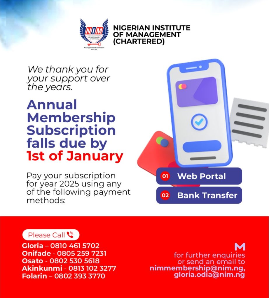 Nigerian Institute of Management (chartered)